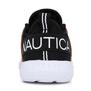 Nautica Youth Girls Athletic Fashion Lace Up Tennis Sneakers-Kappil Metallic-Rose Gold Black Size-2
