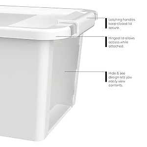 Curver Set of 3 Small VersaBox Plastic Organization and Storage Box with Secure Latching Lid, White