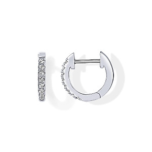 PAVOI 18K White Gold Vermeil Post Cubic Zirconia Cuff Earring Huggie Stud