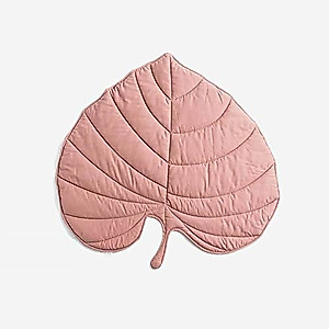 TOPTREE Bed Blanket Easter Theme Throw Blanket 3D Pink Leaves Shaped Pet Blanket Cushion Household Dog Blanket or Cat Blanket, Warm and Soft, Easter Gift for Small Animals (47"x43", Anthurium Pink)