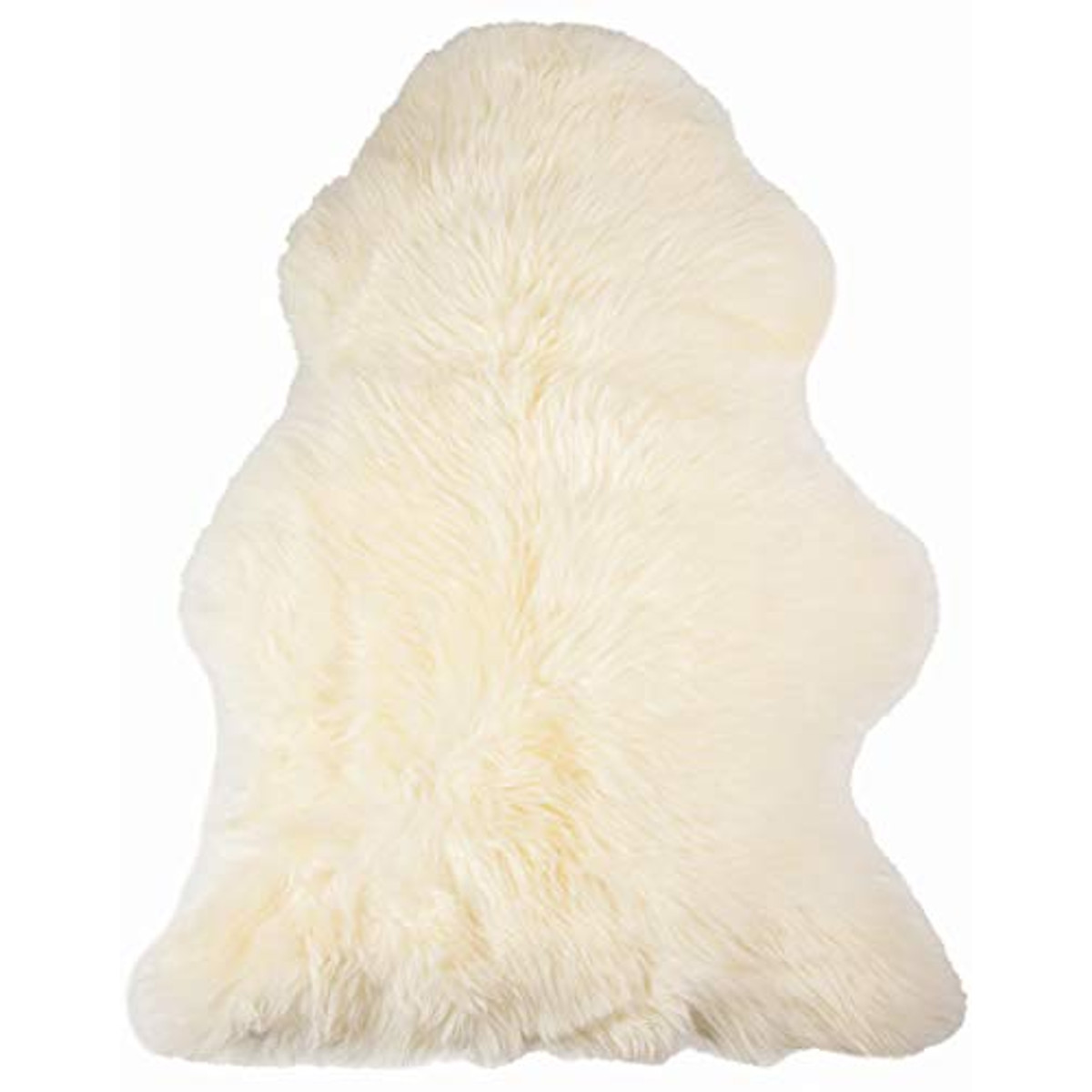 Natural Sheepskin Rug with Thick and Lush 2.5 Inch Pile | Hypoallergenic Sheep Fur Rug with Anti-Skid Back l Sheepskin Wool Area Rugs, Natural, 2 ft x 3 ft