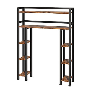 Homeiju Over The Toilet Storage Cabinet with Toilet Paper Holder Stand, 35.5'' Wide Freestanding Bathroom Organizer Space-Saving Toilet Rack for Bathroom, Restroom, Laundry, Rustic Brown