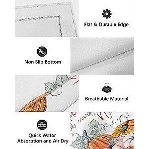 Outdoor Rug Pumpkin Space Fall Harvest Thanksgiving Autumn Leaf Orange Area Rug, Easy Cleaning Waterproof Outdoor Plastic Straw Rug for Patio Decor Backyard Deck Picnic Camping Living Room, 4x6 Feet