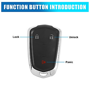 X AUTOHAUX Car Replacement Key Fob Shell Case HYQ2AB for Cadillac SRX 2015-2016 3 Key Button Black