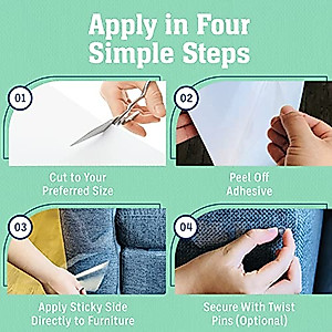 Stelucca Amazing Shields Cat Scratch Furniture Protector - Pack of 6, Adhesive Clear 17x12 in Cat Training Couch Protector - Plastic, Anti Scratching Sticky Tape Cat Repellent Mat - Scratching Post