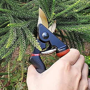 gonicc 8.5" Professional Rotating Bypass Titanium Coated Pruning Shears(GPPS-1014), Secateurs, Scissors, Pruners with Heavy Duty SK5 Blade. Soft Cushion Grip Handle for Everyone.