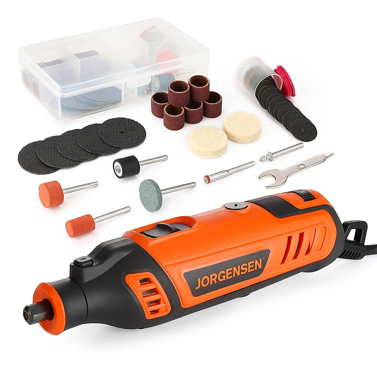 JORGENSEN Rotary Tool Kit, 6 Variable Speed Rotary Tool With 51pcs Rotary Tool Accessories, 1.6 Amp Powerful Rotary Tool