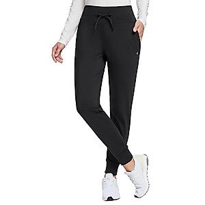 BALEAF Women's Fleece Lined Pants Water Resistant Winter Thermal Warm High Waisted Joggers Sweatpants Hiking Running Leggings Black M