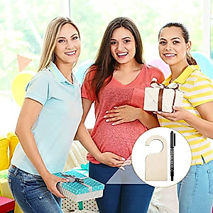 Blank Clothing Rack Divider Wooden Closet Size Divider Baby Closet Blank Organizers hanger separators Hanging Closet Dividers with Marker Pen for Home Nursery Baby Clothes (25 Pieces)