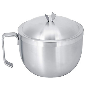 Stainless Steel Noodle Bowl With Dual-Used Cover and Wide Handle Double‑Layer Insulated Large Capacity Soup Bowls for Soup,Noodles,Gravies,Pasta,Milk Can Heat Directly 1000Ml Silver