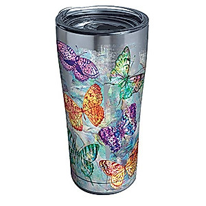 Tervis Butterfly Glow Triple Walled Insulated Tumbler Travel Cup Keeps Drinks Cold & Hot, 20oz Legacy, Stainless Steel