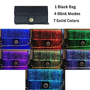 QKY LED Bags Crossbody Purse Evening Bag Light Up Purse 7 Colors Evening Clutch