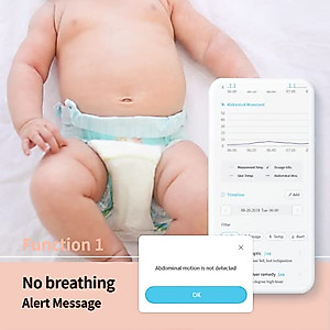 Nearbebe Care Plus(WiFi Version, 2023) - Infant, Baby Safety Monitor: Live Tracks, Alert on No Breathing, Rollover, Skin Temperature, Movement Sensor, Smartphone App, Room Temp & Humidity(SkyBlue)