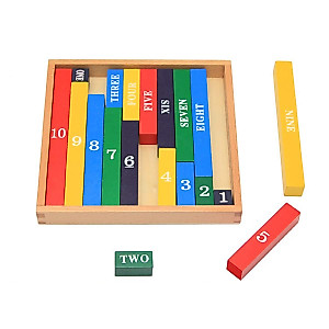 Mfumyy Montessori Math Materials for Preschool,Wood Small Numerical Rods,Educational Counting Toy,Math Blocks,Addition , Subtraction Games Educational Learning Material for Toddler,Multicolor,Medium