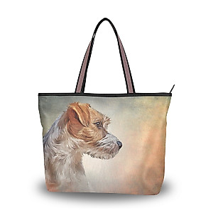 My Daily Women Tote Shoulder Bag Jack Russell Terrier Dog Handbag Large