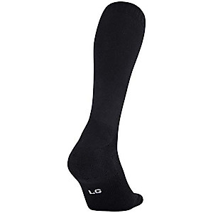 Under Armour Adult Tactical HeatGear Over-The-Calf, 1-Pair , Black/White 1 , Large