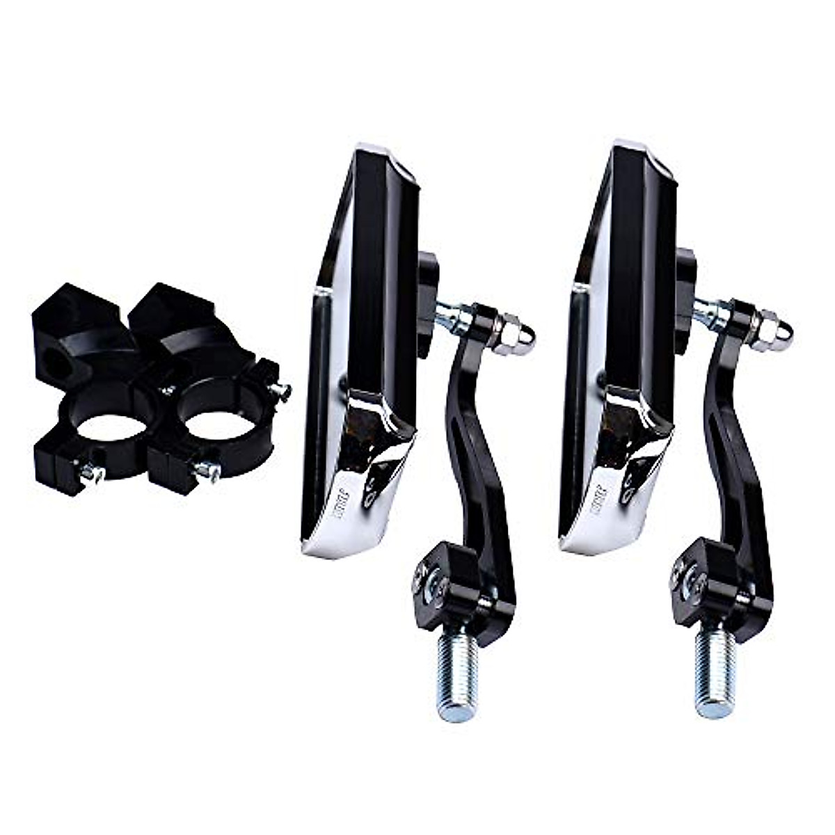 Toxz Pair Aluminum Bike Mirror Mountain Bicycle Rearview Mirrors with Bases,Handlebar End Rear Back View Mirrors,360° Rotate,Large Lens