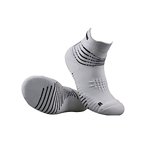 GermaPro 2 Pairs Multi-Sports Arch Compression Ankle Socks w/Moisture Wicking Anti-Stress Anti-Blister Fiber for Men & Women