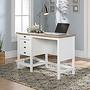 Sauder Cottage Road Pedestal Desk, Soft White Finish