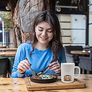 Kovot Personal Fondue Mugs Set of 2 | Ceramic Mugs for Chocolate or Cheese | Includes Forks and Tealights| Double Vented (White)