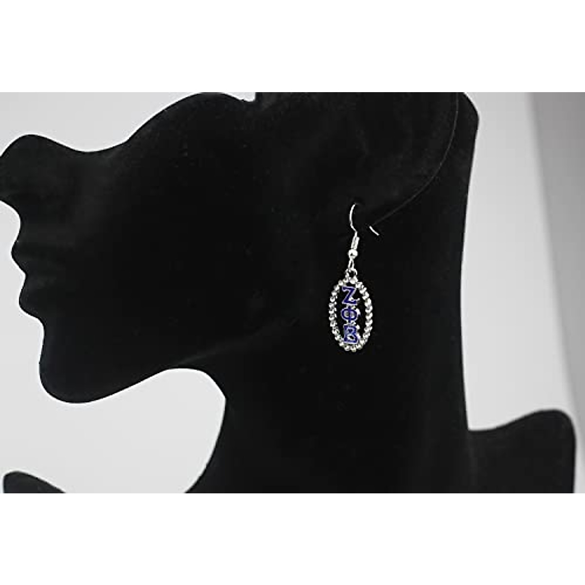 Rhinestone ZPB Earrings for Women Girls Sorority Paraphernalia Gift Greek ZPB Jewelry Sorority Earrings 1920 Finer Women Gift (ZPB Drop Earrings)