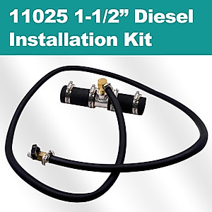 11025 1 1/2" Diesel Installation Kit,Compatible with Gravity Fueled Auxiliary Fuel Tank and Newer Models with 1½" Fill Line,Only for Diesel
