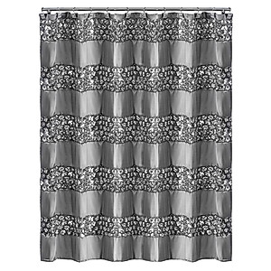 Popular Bath Sinatra Bathroom Luxury Glamorous Fabric Modern shower Curtain unique Design Bling Silver