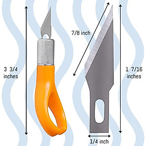 WA Portman Finger Tip Knife Set - Ergonomic Finger Blade Craft Knife Kit with 100#11 Replacement Blades - Precision Finger Knife with Craft Blades - Fingertip Blade & 100 Blades - Precision Knife Set