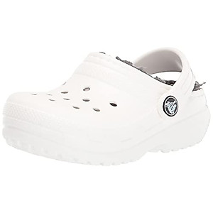 Crocs Kids' Classic Lined Clog | Slippers, White, 11 Little Kid