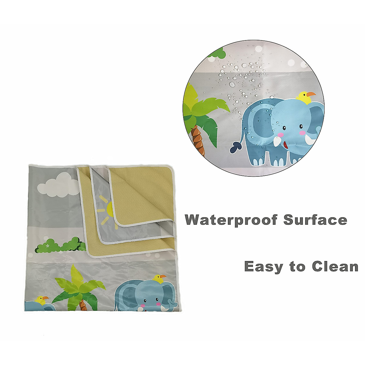 Large Splat Mat for Under Highchair Washable , Anti-slip Silicone Spot Splash Mat, Waterproof Floor Protector, Mess Mat for Arts Craft (53x53 inch)