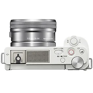 Sony ZV-E10 Mirrorless Camera (White) w/E PZ 16-50mm f/3.5-5.6 OSS Lens + E 55-210mm f/4.5-6.3 OSS Lens + 2X 64GB Memory + Case + Filters + Tripod & More (35pc Bundle) (Renewed)