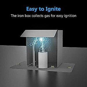 Grisun Fire Glass with Drop-in Fire Pit Kit 24 x 8 Inch, H-Shape Burner with Tray, Come with Upgraded Spark Ignition Kit for Gas Fire Pit, Fire Table