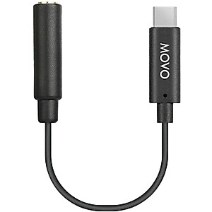 Movo PMA-1 DJI Osmo Pocket Microphone External Sound Adapter USB Type-C to 3.5mm TRS External Microphone Adapter