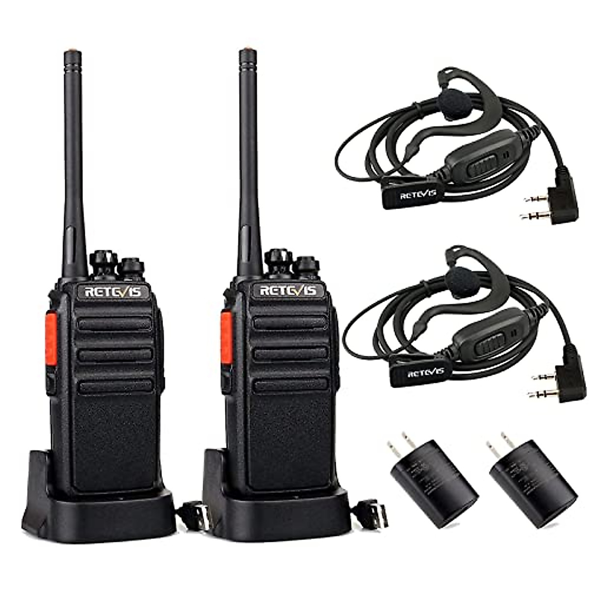 Retevis H-777S Walkie-Talkies Long Range,Rechargeable Two Way Radio,2 Way Radio with Earpieces,VOX Long Antenna Crisp Voice for Adults Gift Hunting Camping Outdoor Biking(2 Pack)
