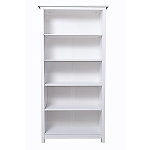 Solid Pine Wood Bookcase Shelf (White) (BC003)