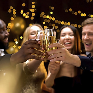 Bravario Unbreakable Glasses Bundle | 4 Wine, 4 Champagne | Shatterproof 100% Tritan Plastic | Dishwasher-Safe | BPA-free | Awesome for Indoor & Outdoor, Gifts & Holidays