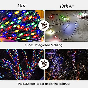 YILINM Christmas Lights Outdoor 1000 LED 405FT Green Wire Waterproof Christmas Tree Lights with Remote & Timer 8 Modes for Xmas Tree House Garden Yard Party Decorations(Multicolor)