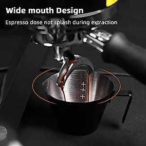 MHW-3BOMBER Espresso Measuring Cup with Handle 2 Pack Double Shot Espresso Cups 2oz Stainless Steel Espresso Pouring Cup for Barista Coffee Espresso Accessories (Matte Black) G5141B*2