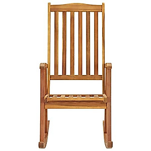vidaXL Vintage Rocking Chair with Weather-Resistant Cushions - Solid Acacia Wood, High Backrest, Retro Design - Wooden Rocker for Living Room, Patio, Taupe