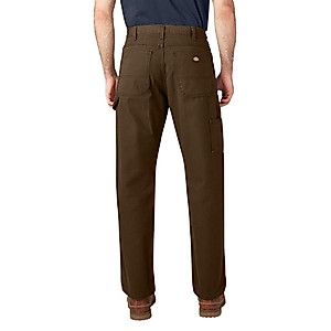 Dickies Men's Relaxed Fit Straight-Leg Duck Carpenter Jean, Brown, 36W x 30L