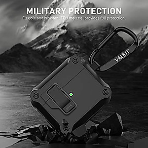 Valkit Compatible Airpods 3rd Generation Case Cover with Lock, Military Rugged Shockproof AirPod 3 Case for Men Women Hard Shell iPod 3 Protective Skin with Keychain for Air Pod 3rd Gen Case