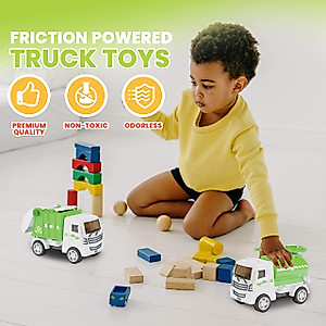 KIDSTHRILL Small Toy Garbage Truck Toys for Boys & Girls Aged 3-12 – 4pcs Set with Different Models, Garbage Truck Trash Truck & Dump Truck