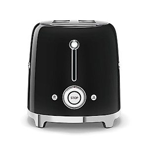 SMEG 2 Slice Toaster with Sandwich Racks, Black