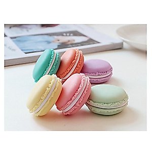 VNDEFUL 6PCS Colorful Lovely Mini Macarons Portable Travel Storage Box Case Jewellery Organizer Earring Ring Necklace Cosmetic Pill Container