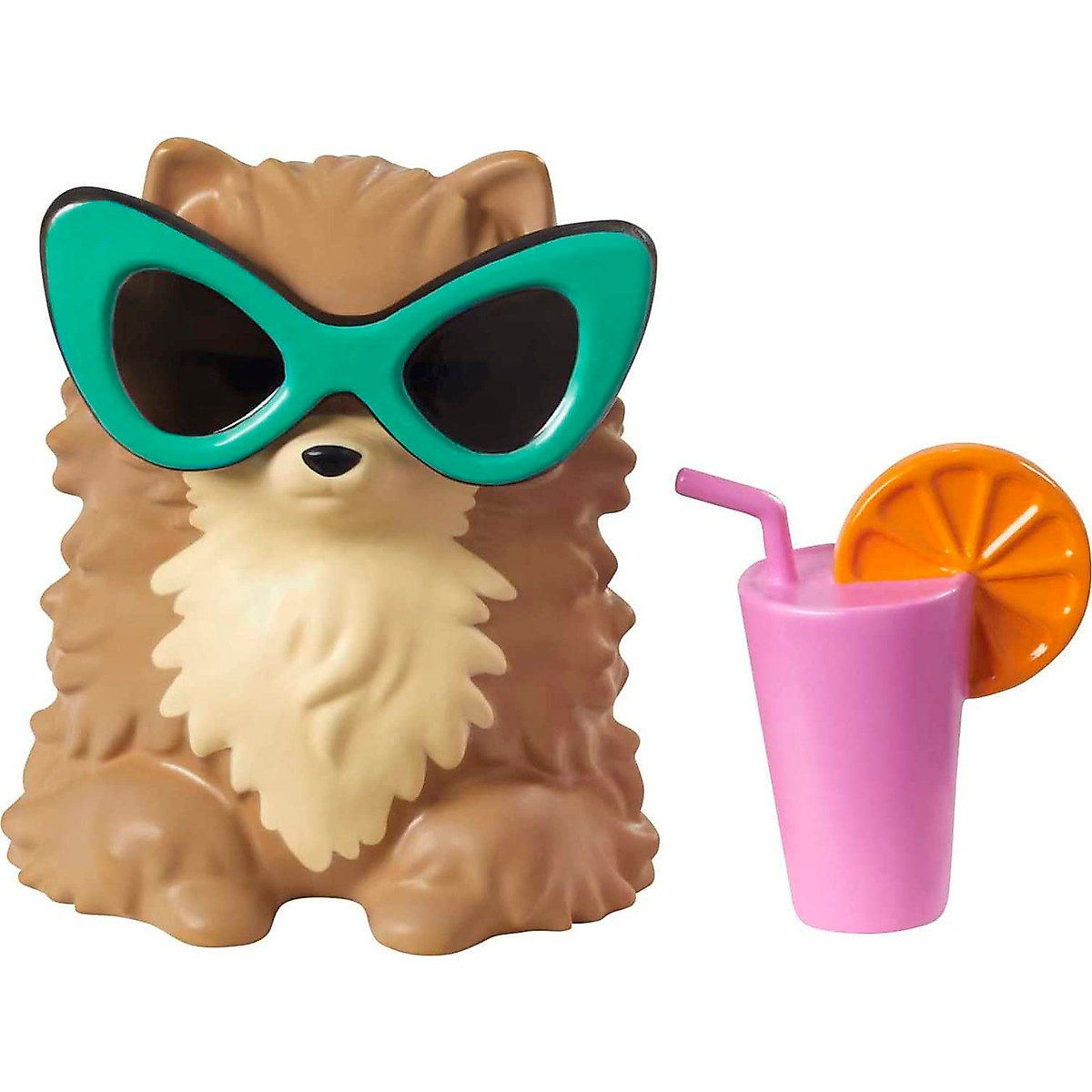 Barbie Extra Doll & Accessories with Long Pigtails & Rainbow Hair Ties in Shorts & Furry Shrug with Pet Pomeranian