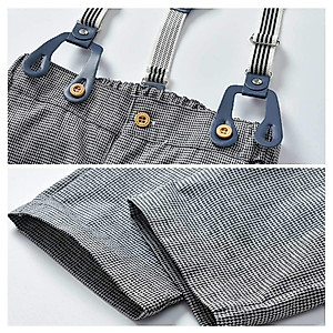 Baby Boys Shirt Overall Suit Suspender Cotton Outfits Bowtie Comfortable Rompers Long Sleeve Gentleman Tuxedo Wedding Formal Suits Set for Birthday Party 12-18M 4PCS Pink