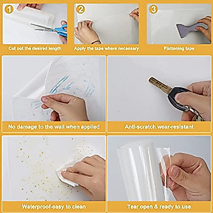 Upgraded Door Protector Protect Your Door, Furniture and Wall with Clear Premium Heavy Duty Door Cover Scratch Shield, Vinyl Door Guard for Dog，Cat Scratching（9.4" W x118 L