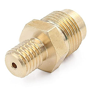 MENSI Brass Propane Gas Jet Nozzle Sprayer 1.96mm Orifice（0.0772"） with 3/8" Male Flare and M10x1.5mm Thread for Burner Inlet for Fire Pits, 2 Pack