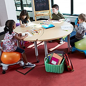 Gaiam Kids Balance Ball Chair - Classic Children's Stability Ball Chair, Alternative School Classroom Flexible Desk Seating for Active Students with Satisfaction Guarantee, Blue/Green