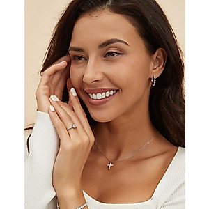 Mameloly 925 Sterling Silver Post Hoop Earrings for Women Silver Dainty Cubic Zirconia CZ Huggie Hoop Earrings Hypoallergenic